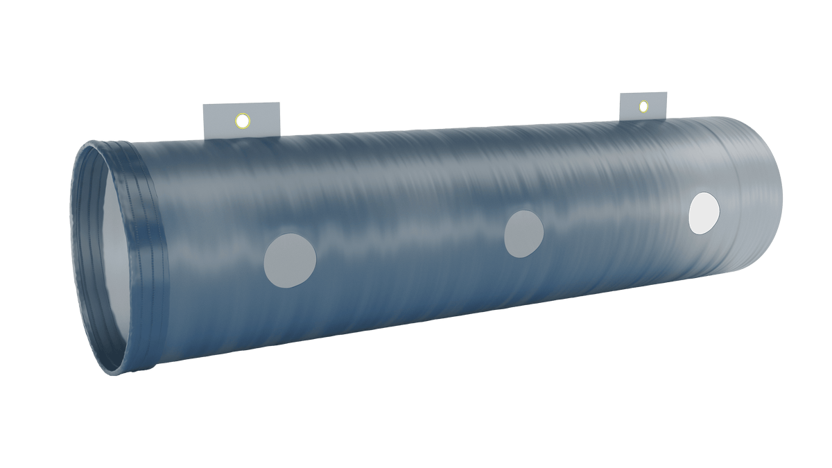 Blue Layflat Diffuser Duct Hose (Wire Ends) — Midwest Hose & Specialty ...